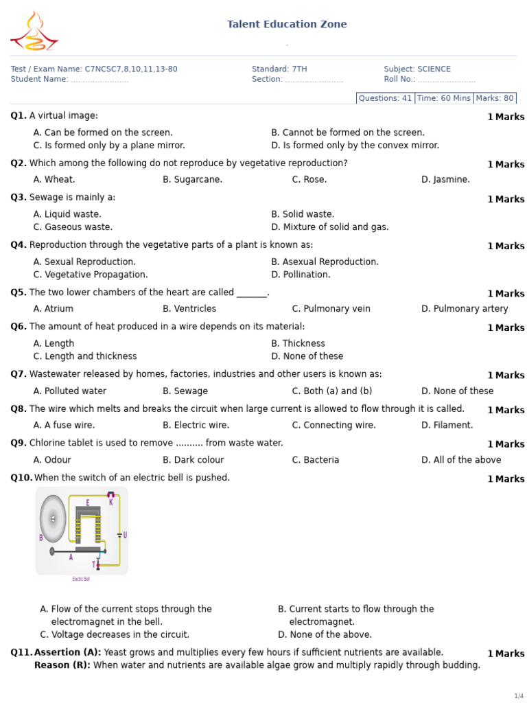 C7NCSC7,8,10,11,13 80 7TH Science | PDF | Sewage Treatment | Reproduction