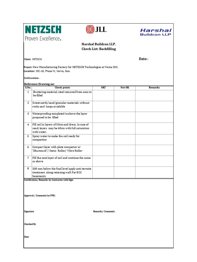 2 - Checklist Backfilling | PDF