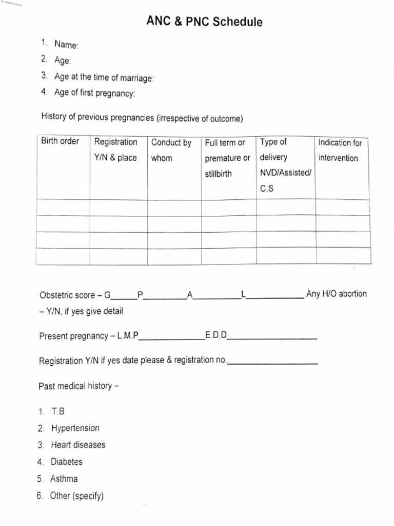 ANC and PNC Schedule | PDF