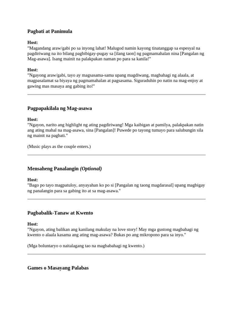 Golden Program Tagalog | PDF