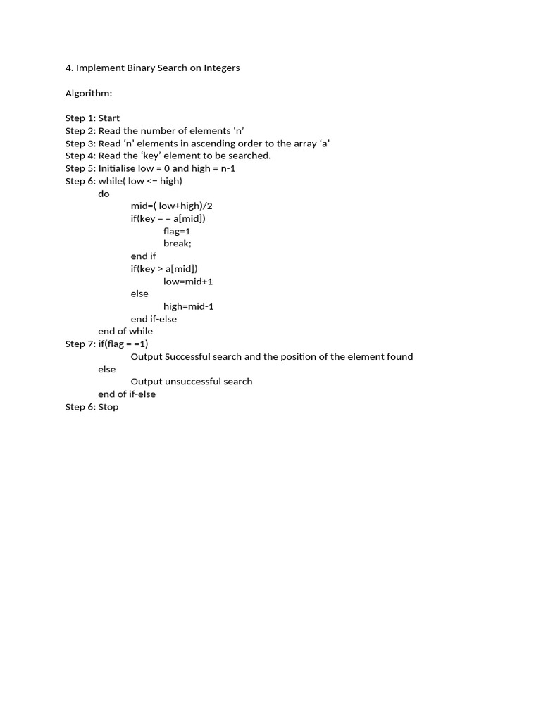 Binary Search Integers | PDF