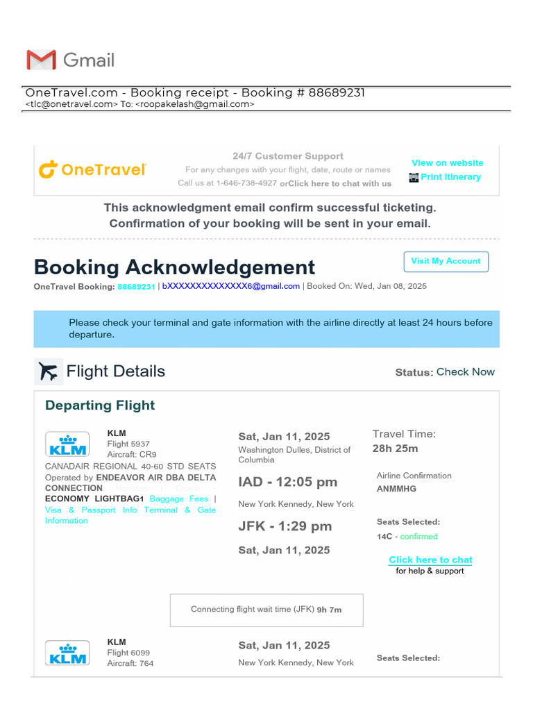 Booking Receipt - Booking # 88689231 PDF | PDF | Passport | Travel Visa