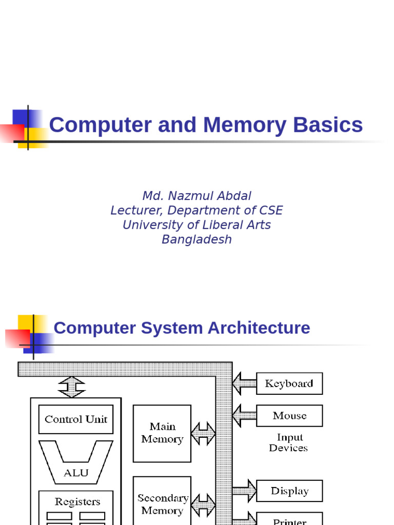 Computer and Memory Basics | PDF | Random Access Memory | Computer Data Storage