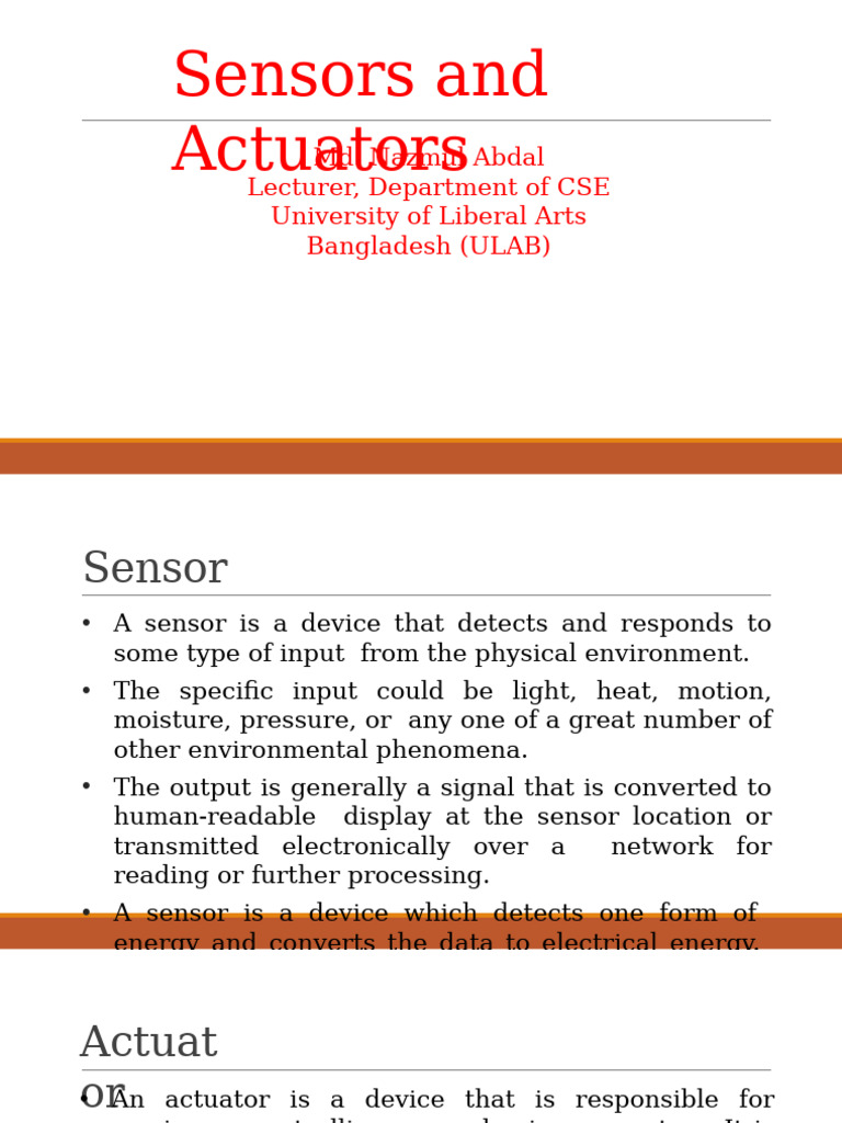 Sensors and Actuators | PDF | Actuator | Sensor