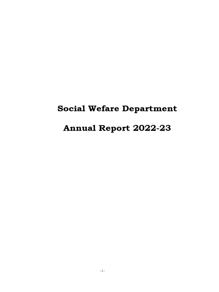 Karnataka Social Welfare Report 2022-23 | PDF