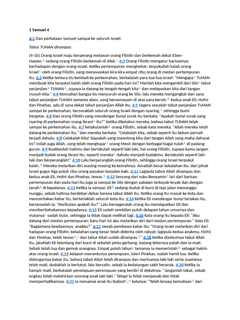 1 Samuel 4 | PDF