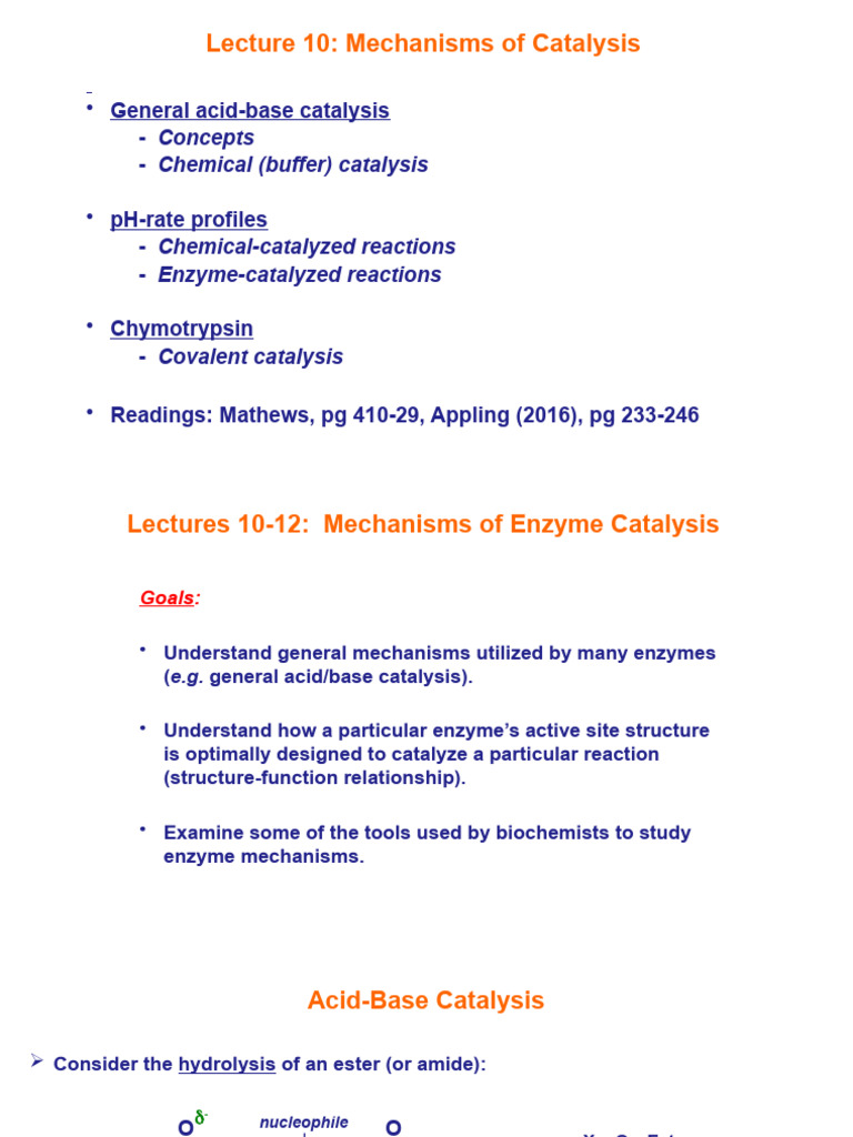 Lecture10 - 2021 - Tagged 2 | PDF | Catalysis | Active Site