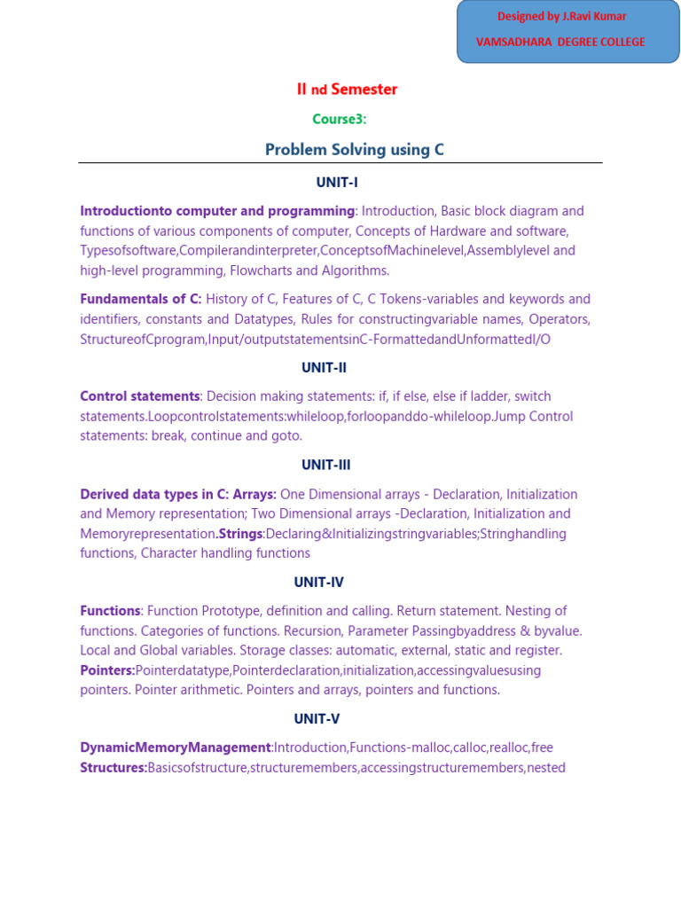 C Programming Problem Solving Guide | PDF | Central Processing Unit ...