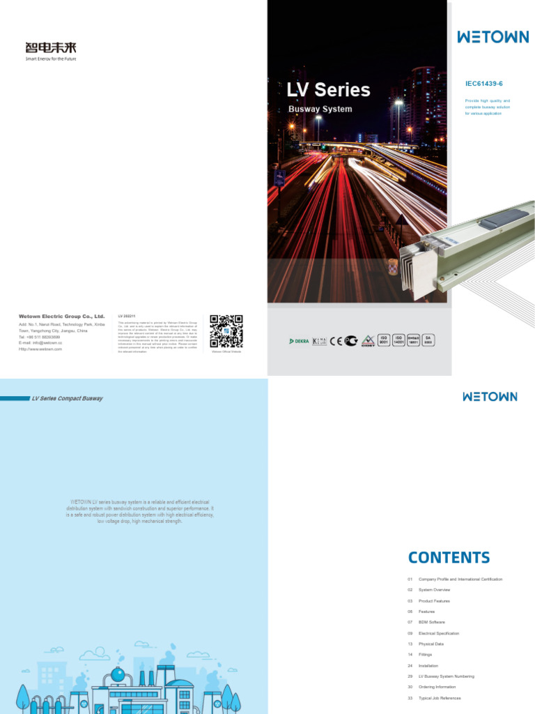 LV Series Compact Busway WETOWN20240606 | PDF | Electrical Connector ...