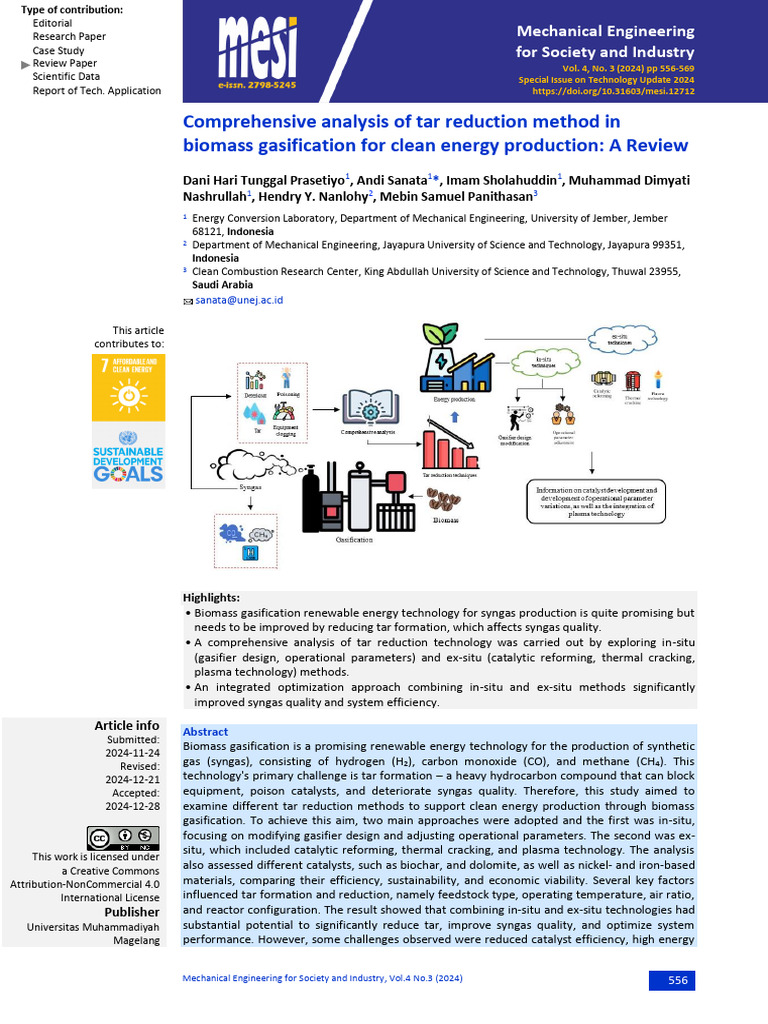 Tar Reduction in Biomass Gasification | PDF | Gasification | Catalysis