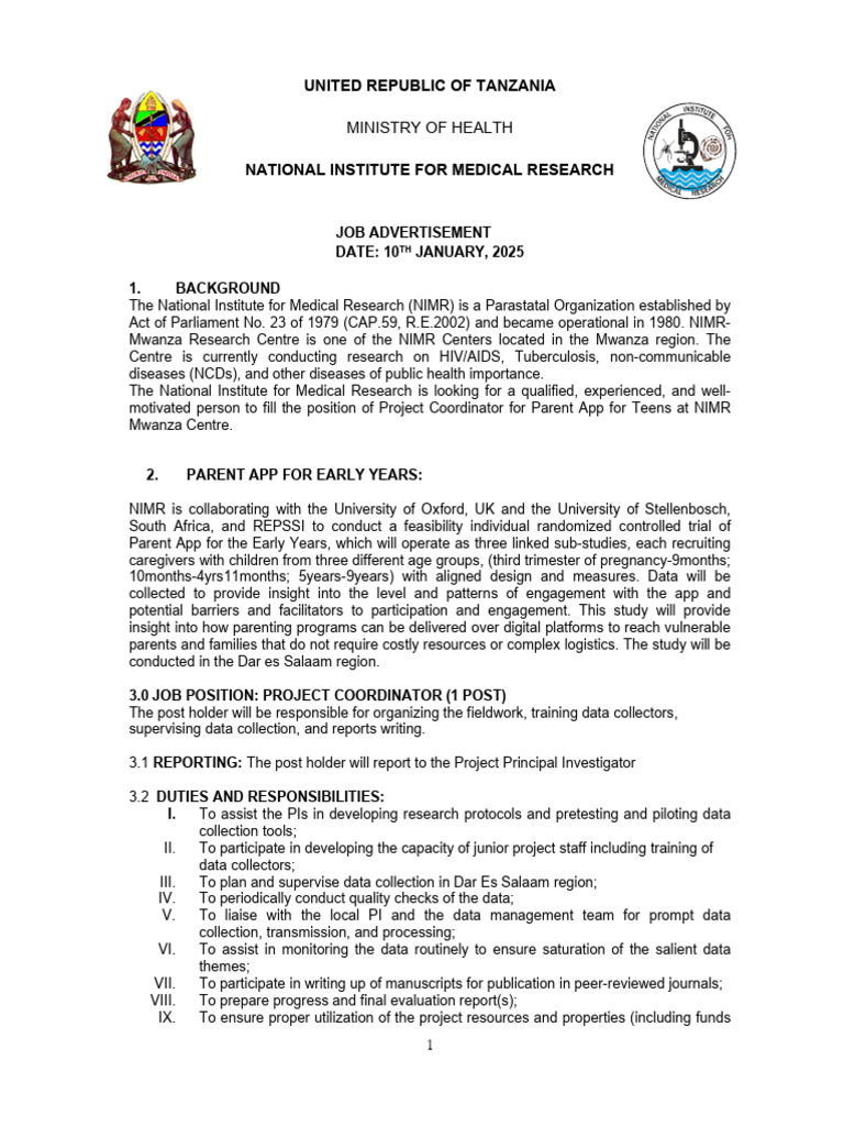 Project Coordinator | PDF