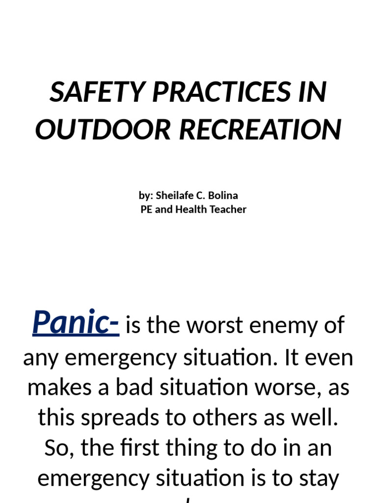 Essential Outdoor Safety Practices | PDF | Cardiopulmonary ...