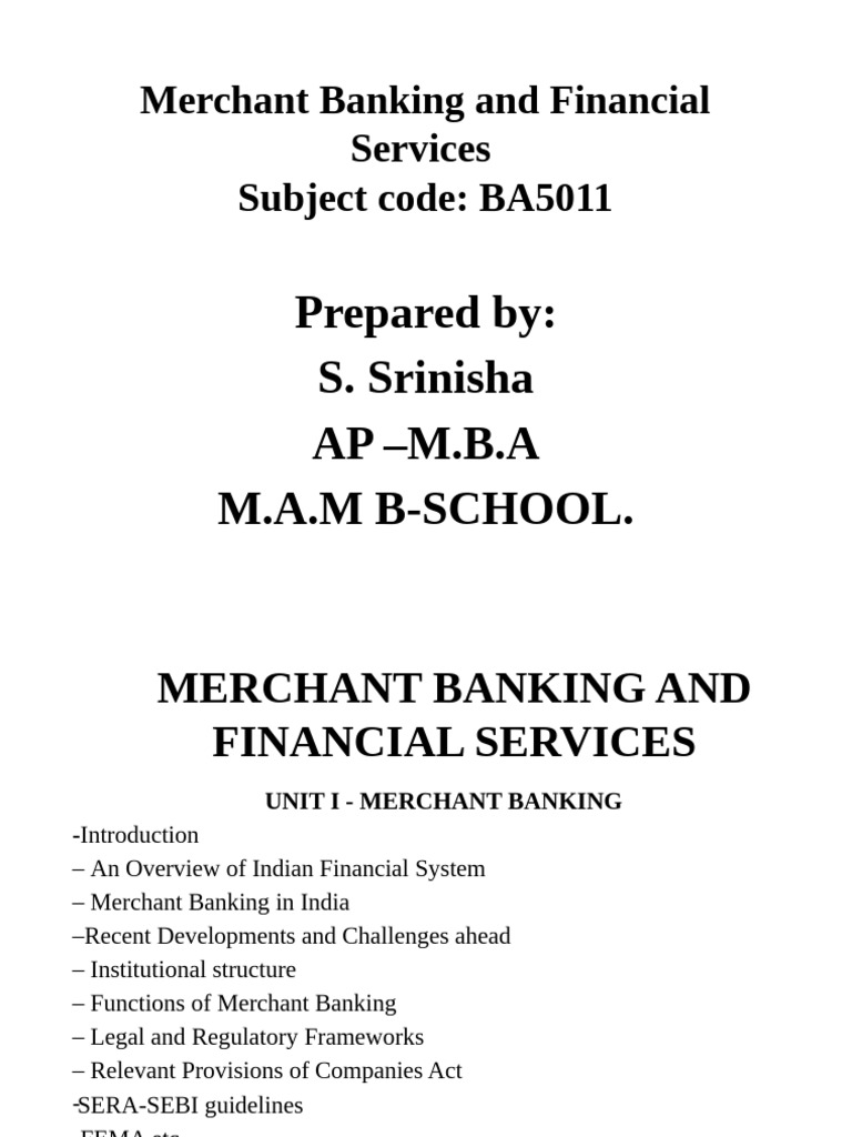 MBFS PPT unit 1 | PDF | Banks | Securities (Finance)
