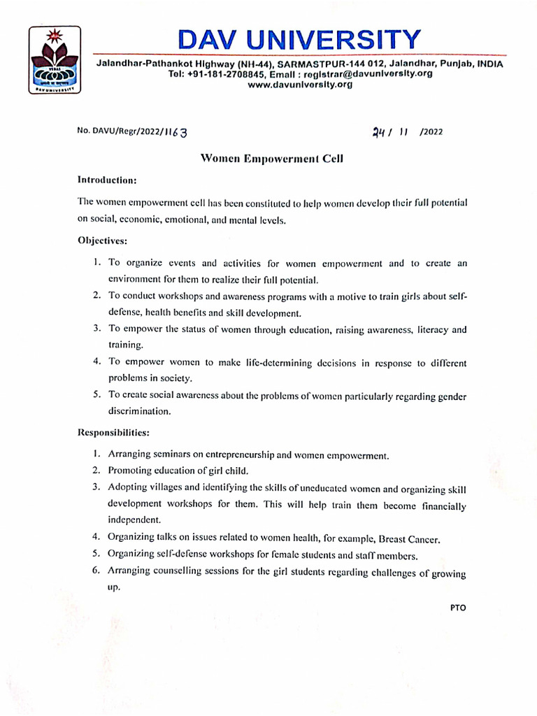 Women Empowerment Cell | PDF