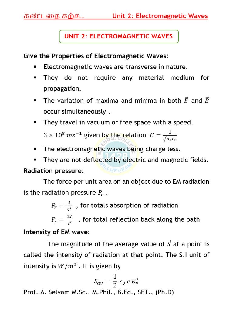 Electromagnetic Waves | PDF | Waves | Electromagnetic Radiation