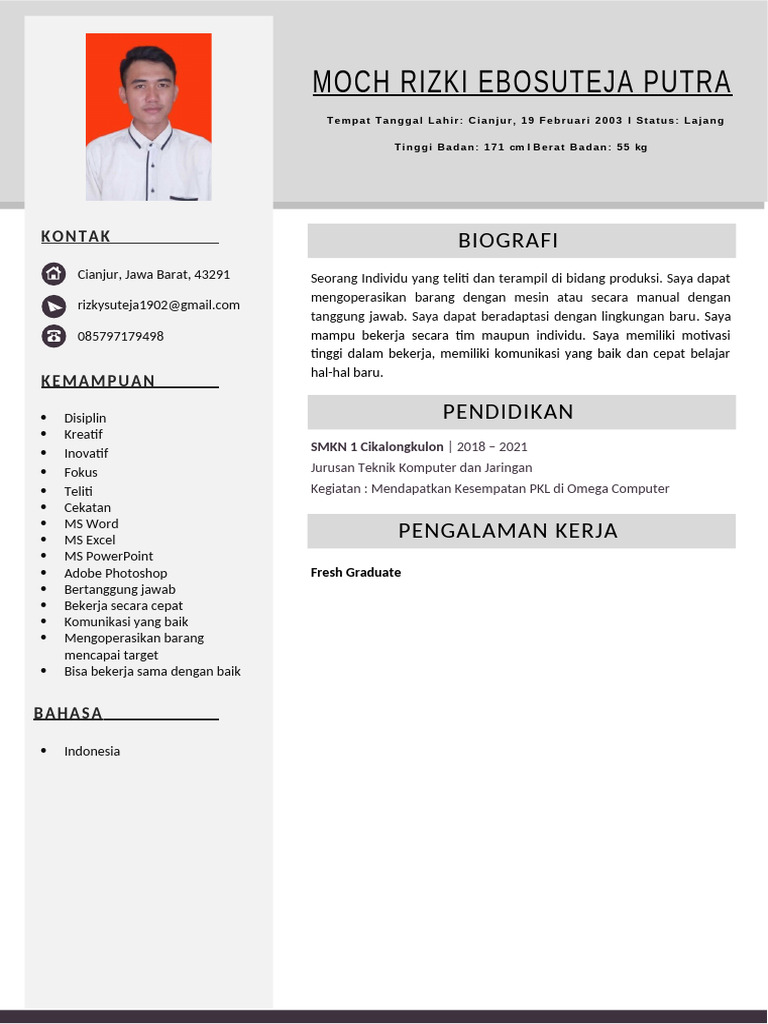 CV - Moch Rizki Ebosuteja Putra 2 | PDF