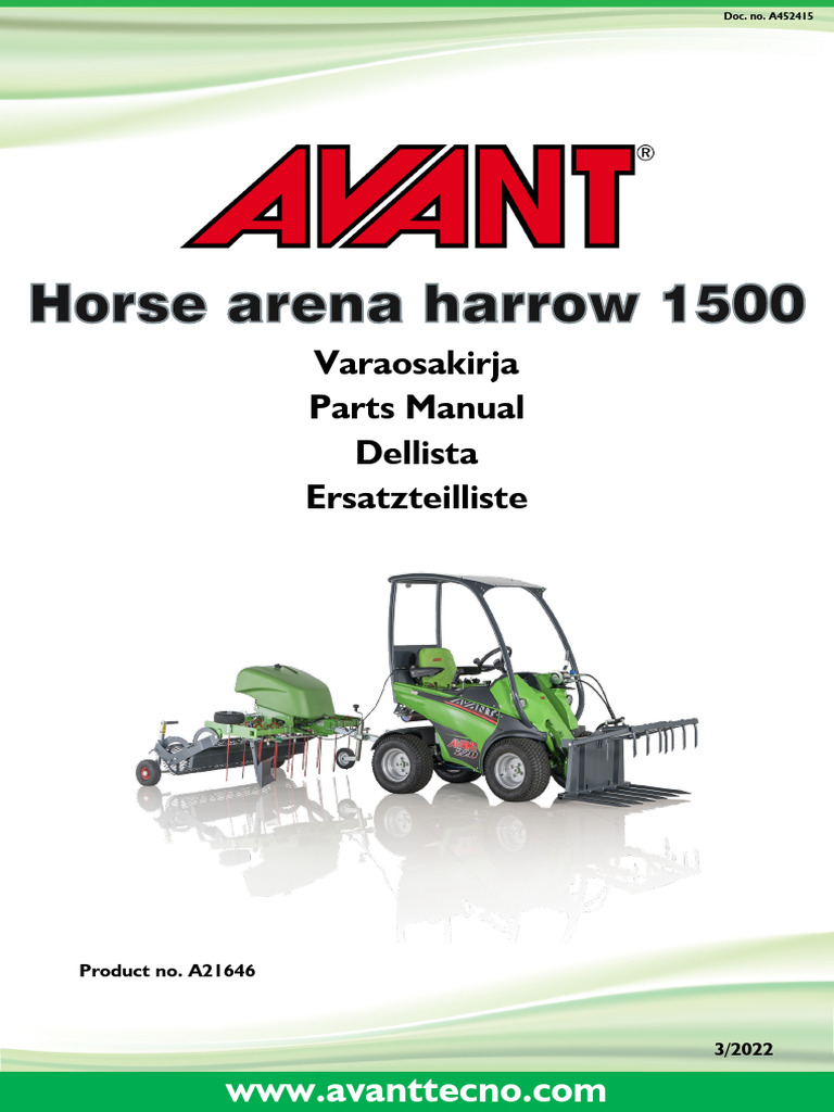 Horse Arena Harrow Parts Manual | PDF