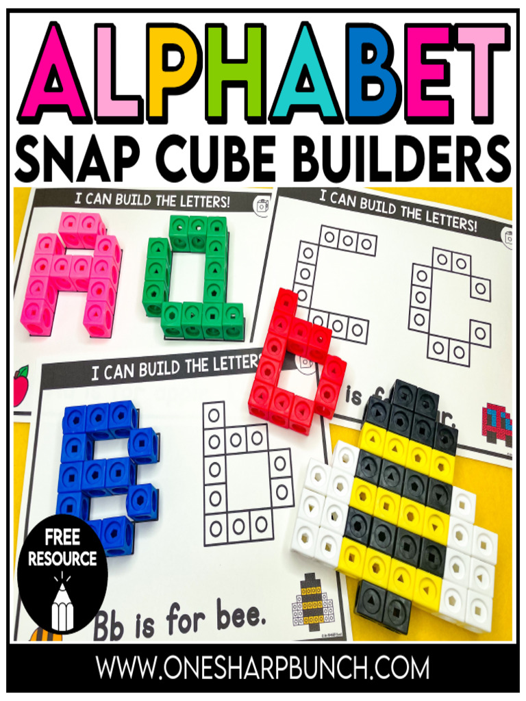 Alphabet Snap Cube Building Mats by One Sharp Bunch | PDF