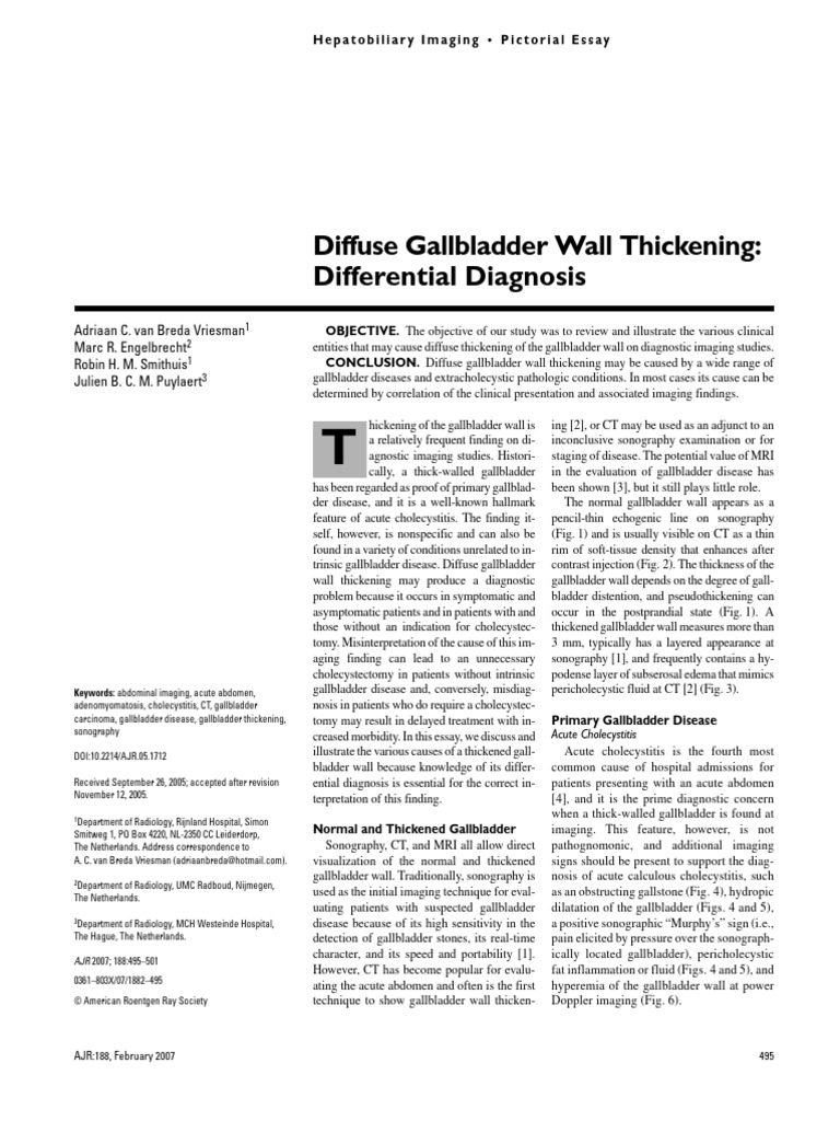 Diffuse Gallbladder Wall Thickening - Differential Diagnosis | PDF ...