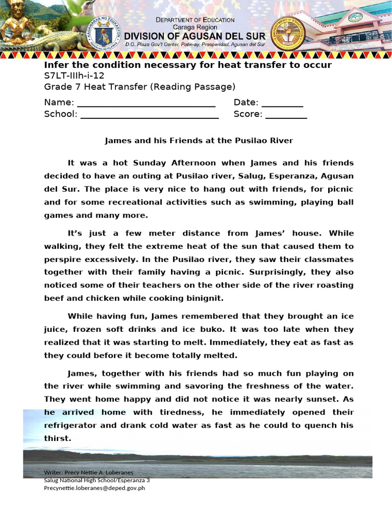 G7 Q4 Reading-Passage-Heat-Transfer | PDF | Heat Transfer | Thermal ...