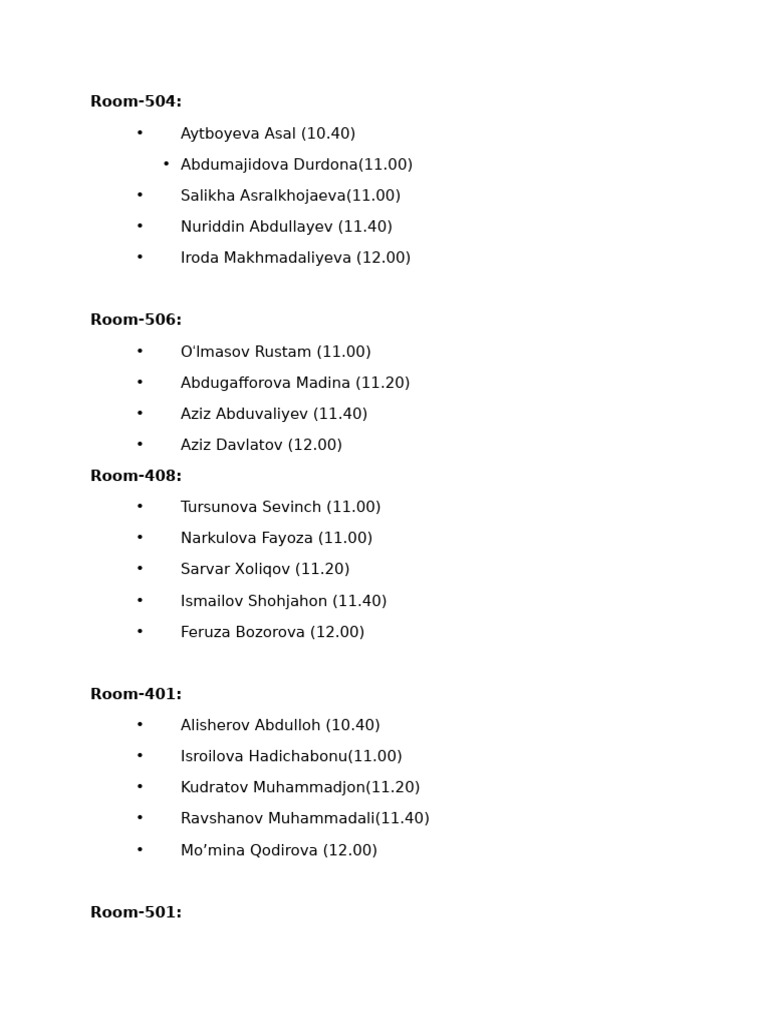 Speaking Sessions, Rooms & Times | PDF