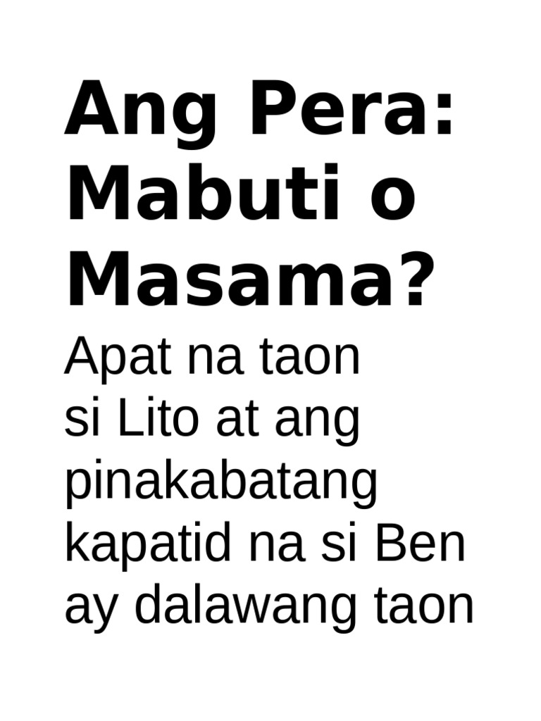 Ang Pera | PDF