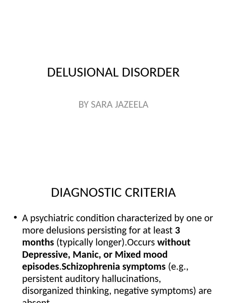 Delusional Disorder Guide | PDF | Delusion | Mental Disorder