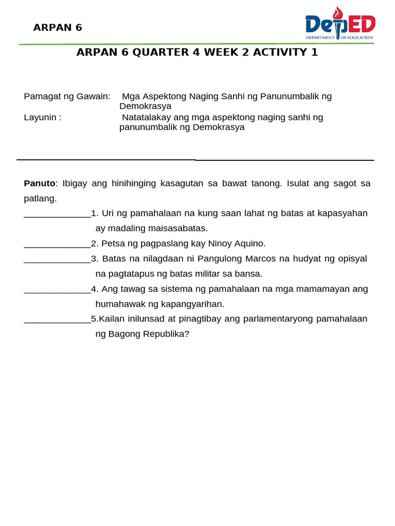 Ap 6 Week 2 | PDF