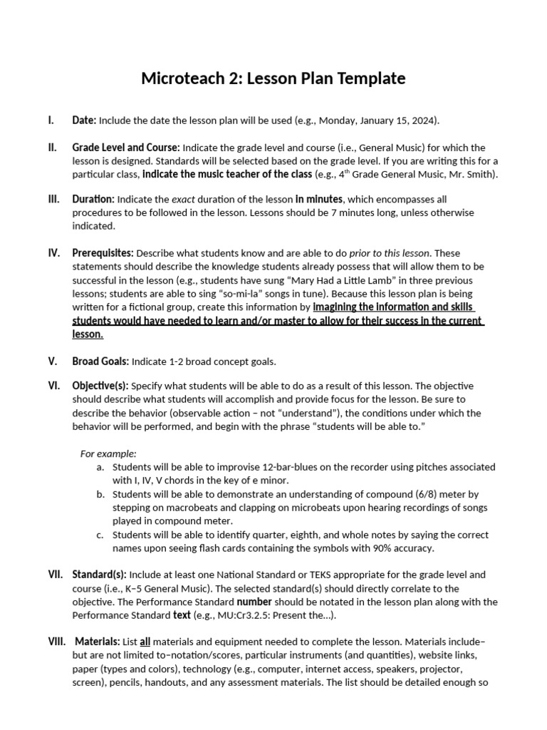 Microteach 2 Lesson Plan Template 2 | PDF | Lesson Plan | Teachers