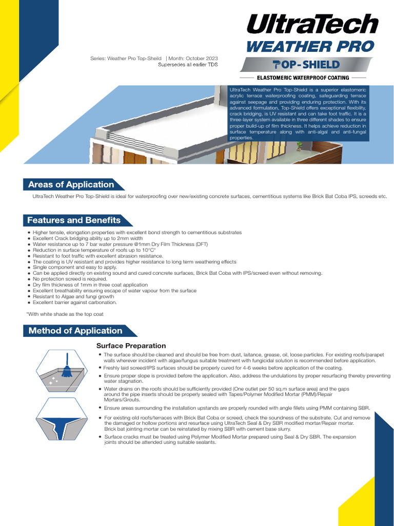 UltraTech Weather Pro Top-Shield Guide | PDF | Concrete | Mortar (Masonry)