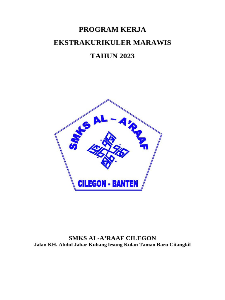 Program Kerja Ekstrakurikuler Marawis 2023 | PDF