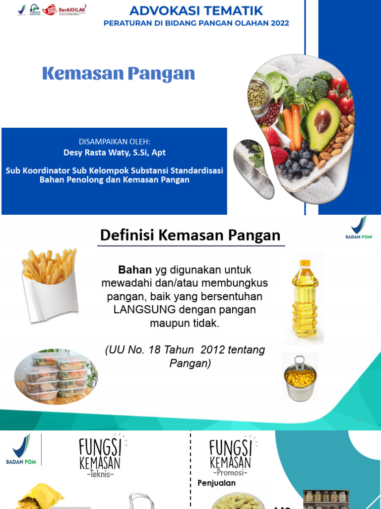 Regulasi Kemasan Pangan 2022 | PDF