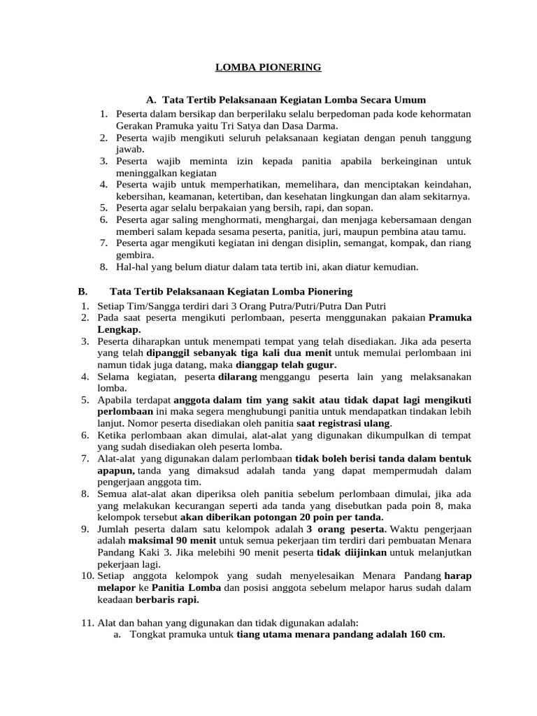 Juknis Pionering | PDF