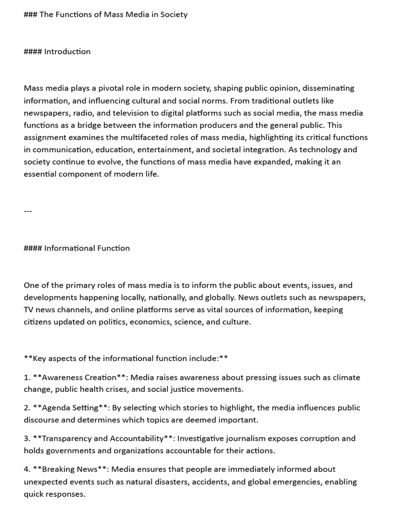 mass media | PDF | Mass Media