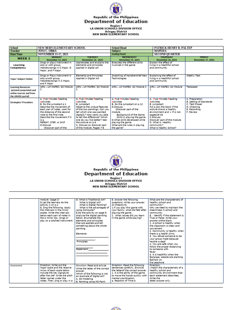 MAPEH Week2 | PDF | Cognitive Science | Cognition