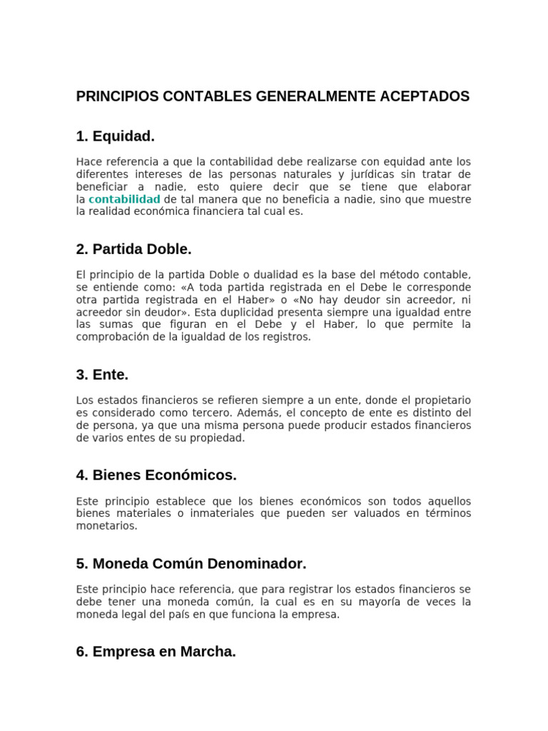 Principios Contables Generalmente Aceptados | PDF | Contabilidad | Business