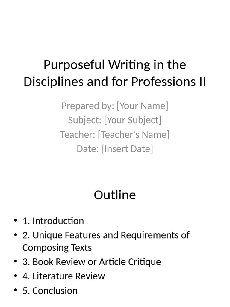 Purposeful Writing Presentation | PDF