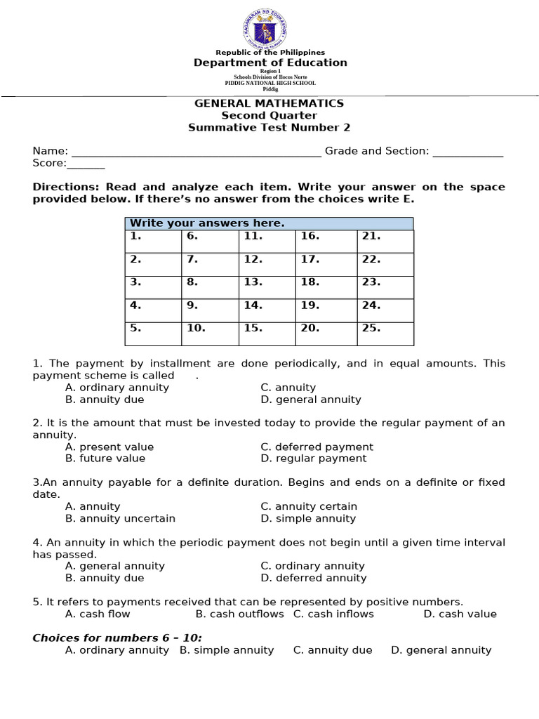 Q2_ST2 | PDF | Interest | Present Value