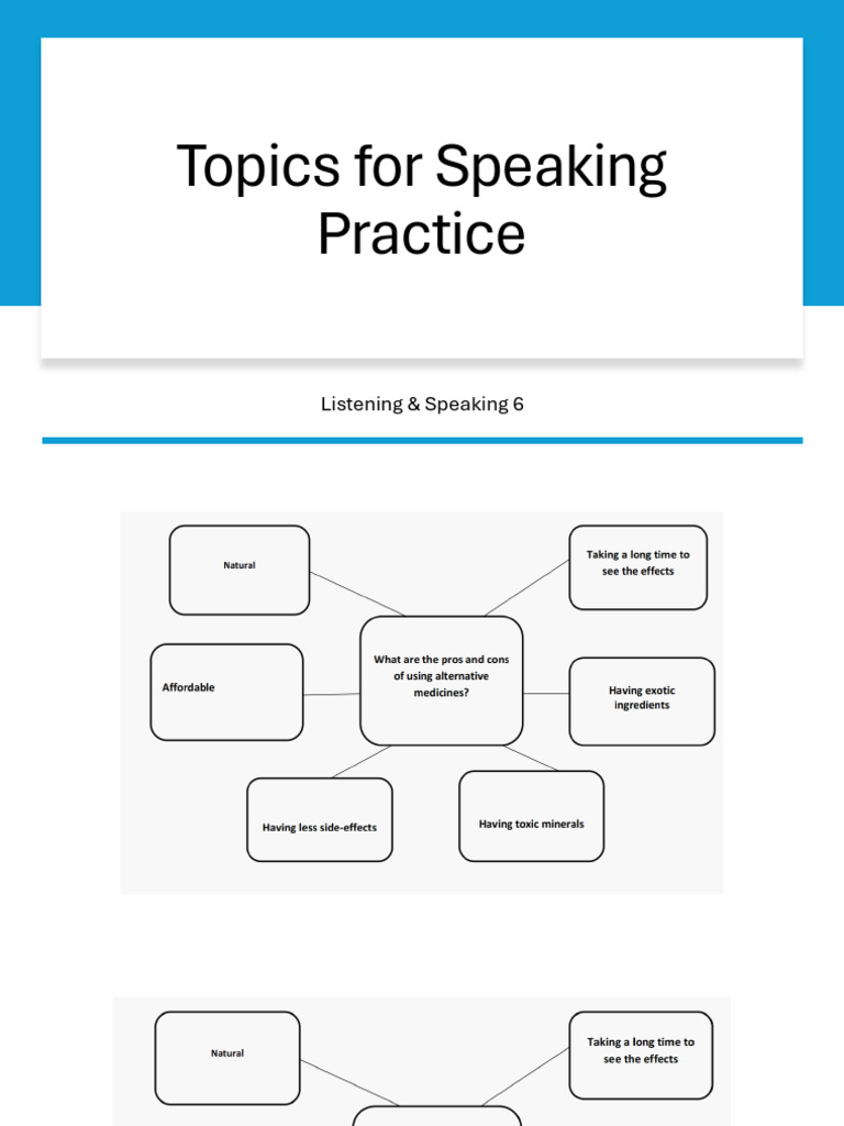 Topics For Speaking Practice | PDF | Alternative Medicine | Renewable ...