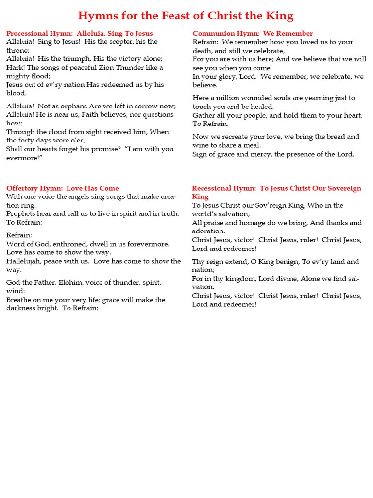 Feast of Christ The King | PDF | Jesus | Glory (Religion)