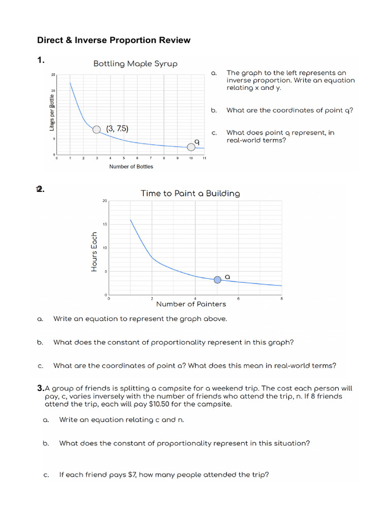 Direct Inverse Proportion Review | PDF