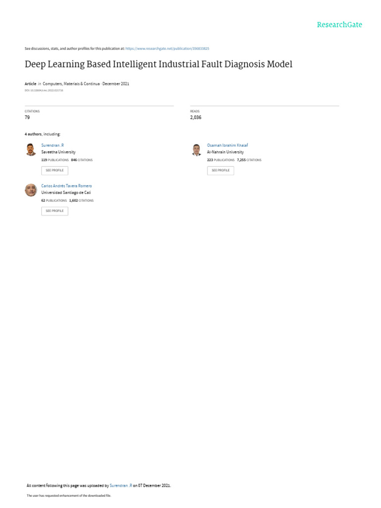 Intelligent Fault Diagnosis Using Deep Learning | PDF | Deep Learning | Wavelet