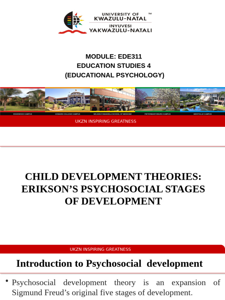 EDES311 WEEK 3 SESSION 1 Psychosocial Stages by Erikson | PDF | Psychology | Applied Psychology