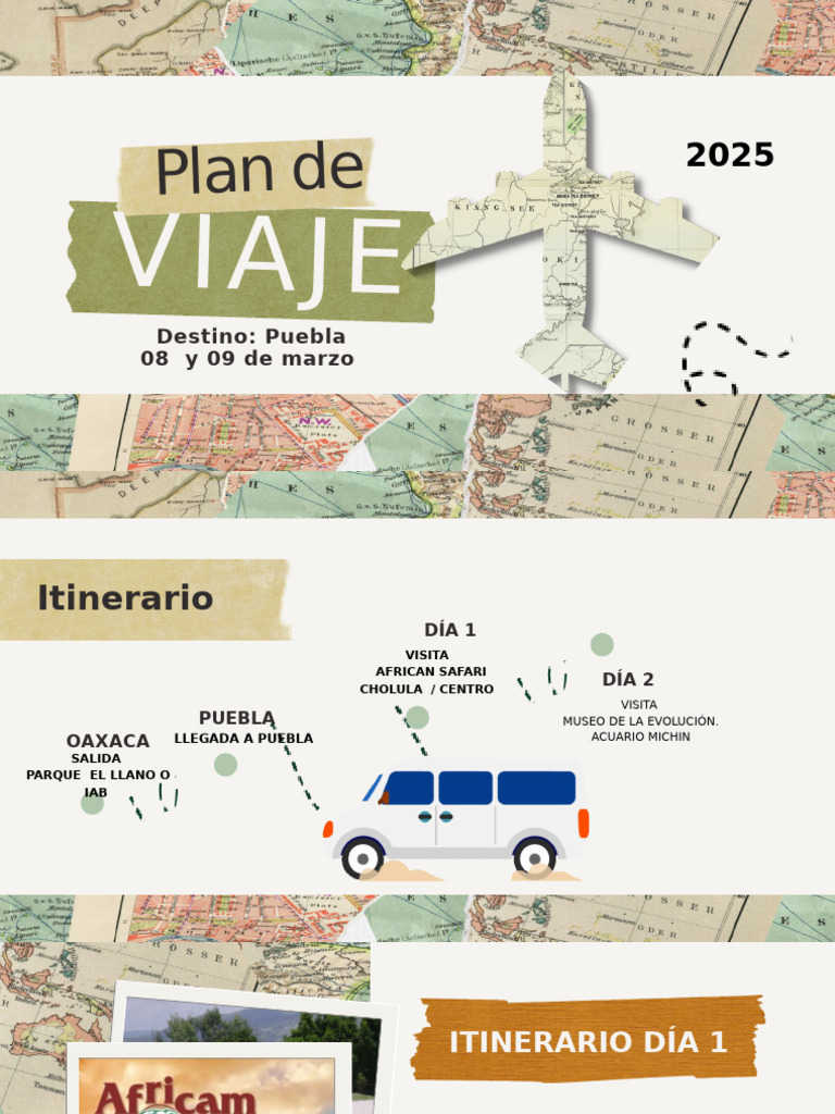 Presentación Diapositivas Plan de Viaje de Vacaciones Scrapbook Beige y ...