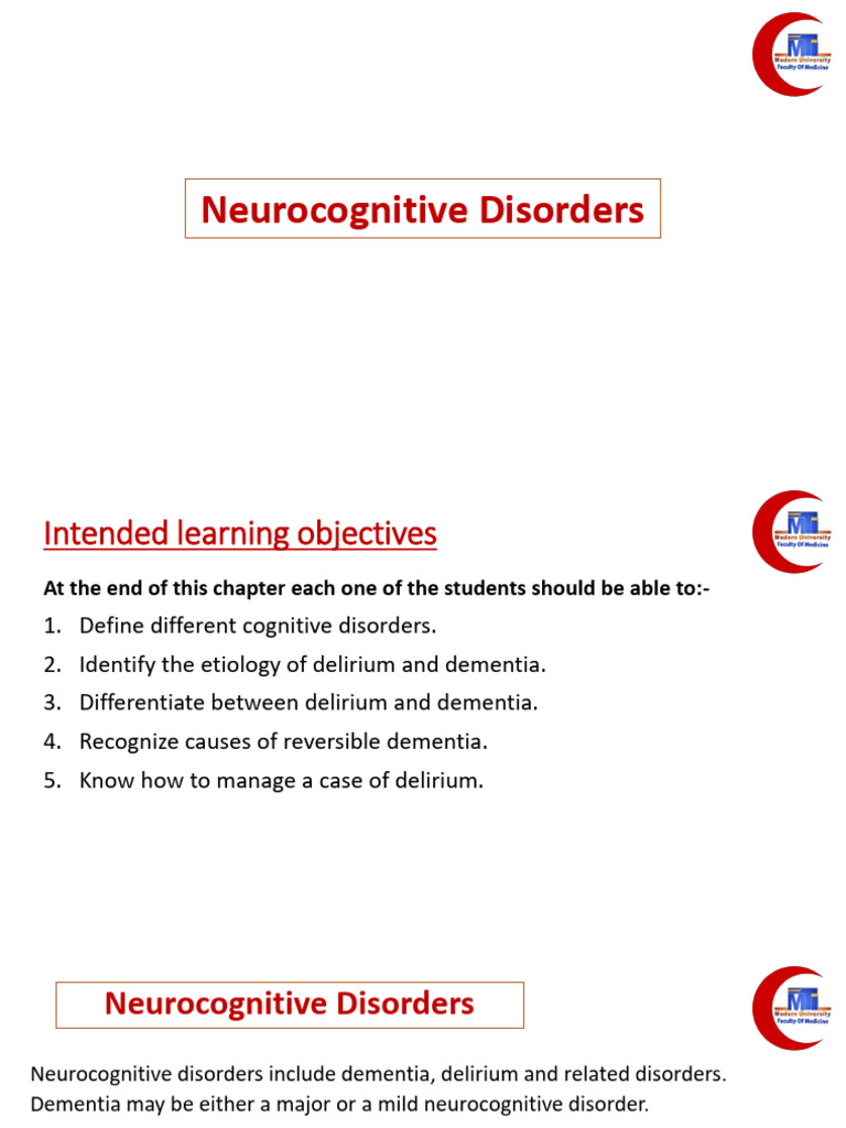 Understanding Neurocognitive Disorders | PDF | Dementia | Alzheimer's ...
