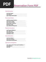 Hotel Check in Form Template Word | PDF