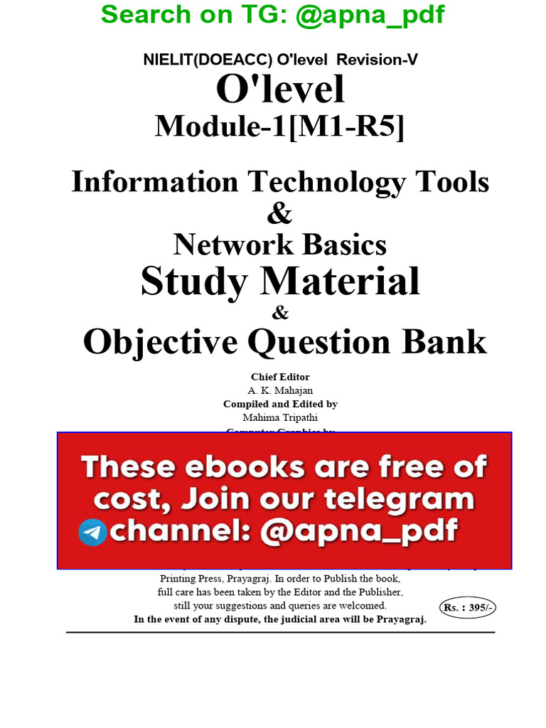 O Level Module 1 M1 R5 Information Technology & Tools and Network | PDF ...