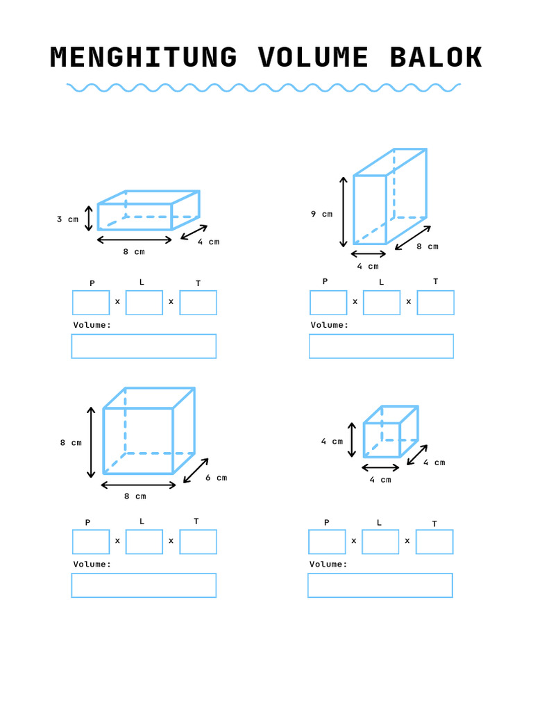 Bi-Color Volume Calculation Math Printable Worksheet | PDF