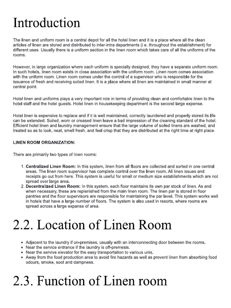 Linen Room Notes | PDF