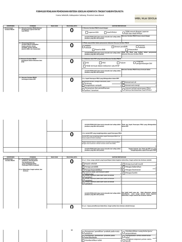 BLANKO PENILAIAN SBL (1) | PDF